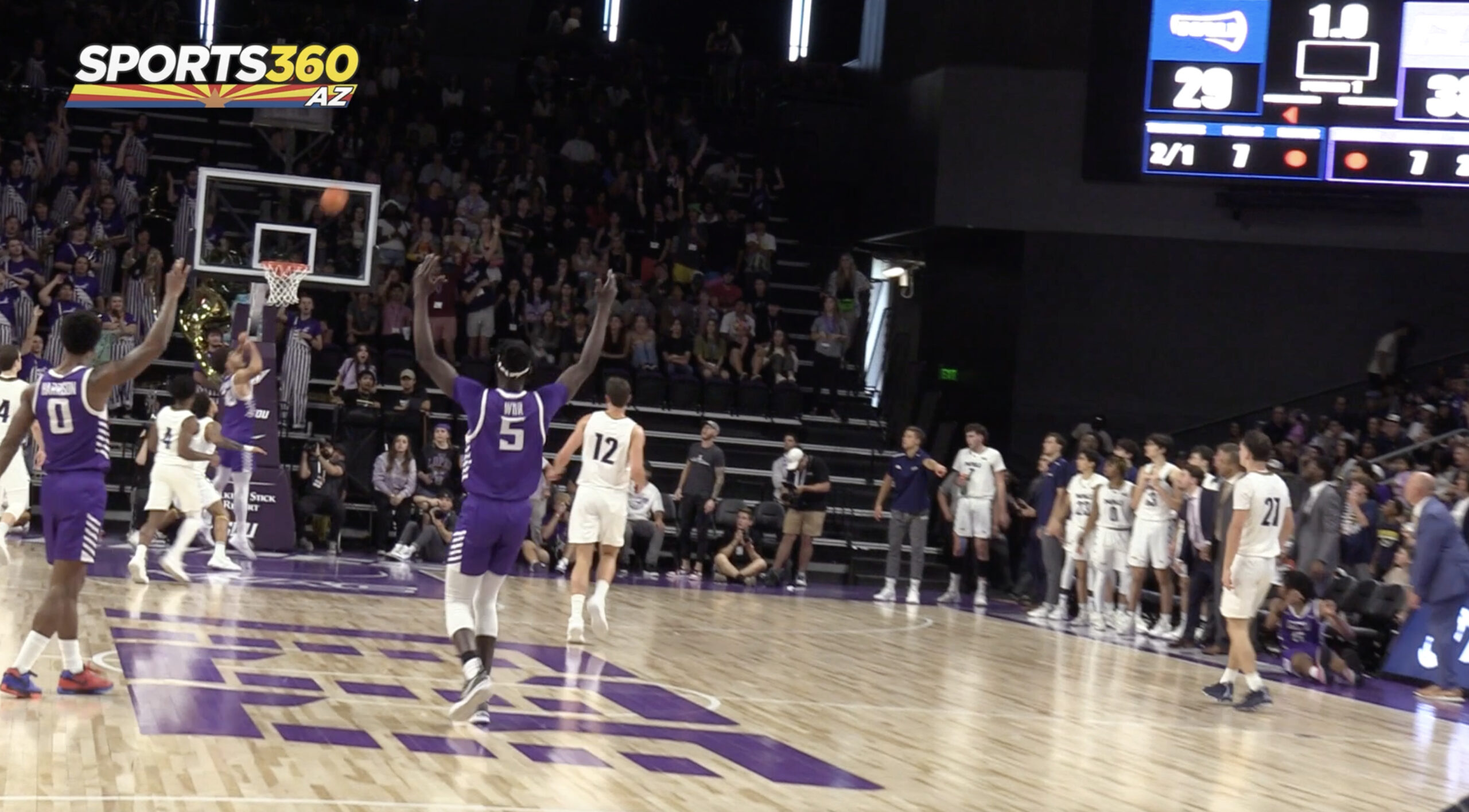 GCU Men’s Basketball rolls against NAU, video of half-court heave