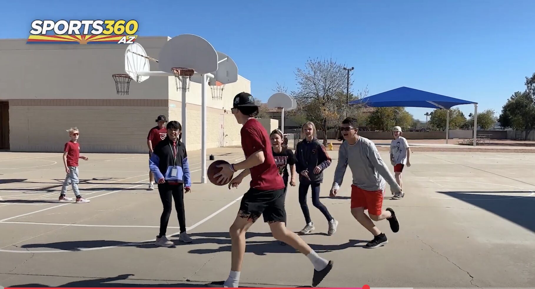 Red Mountain Baseball and Softball visit Elementary School for Recess